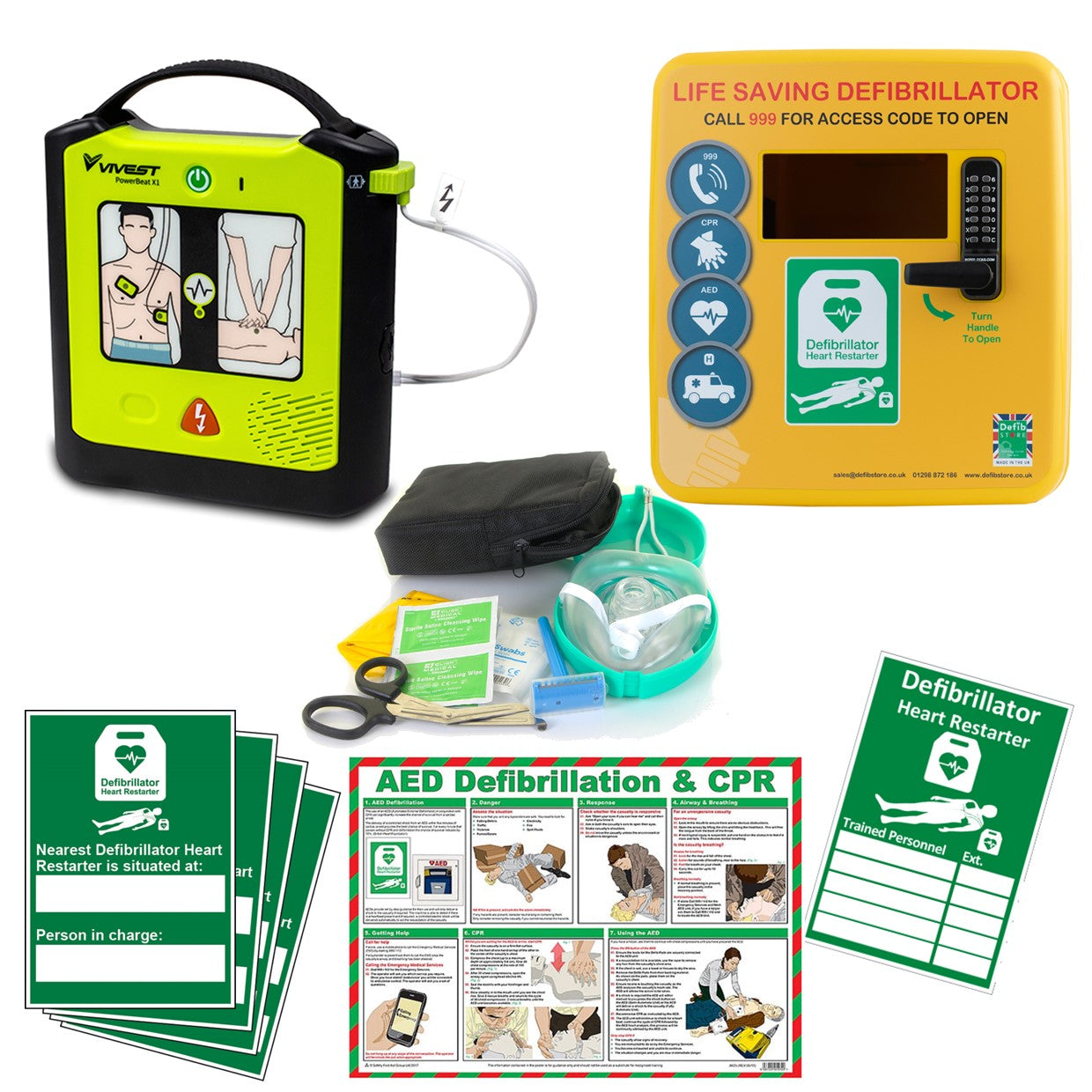 Semi-Automatic Defibrillator AED Outdoor Kit with Polycarbonate Wall C
