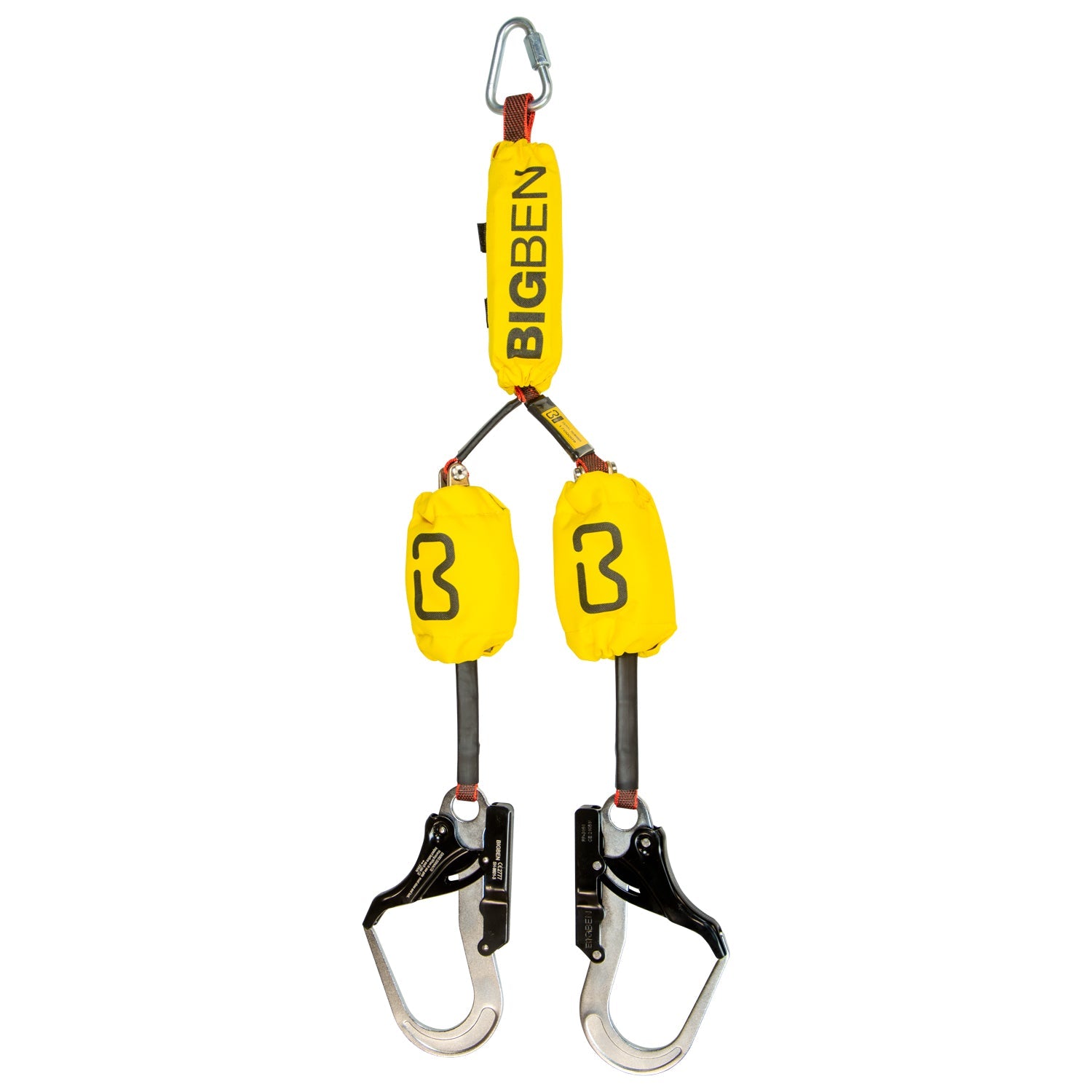 BIGBEN® Twin Retractable Lanyard with Fast Grip Scaffold Hooks - 2m