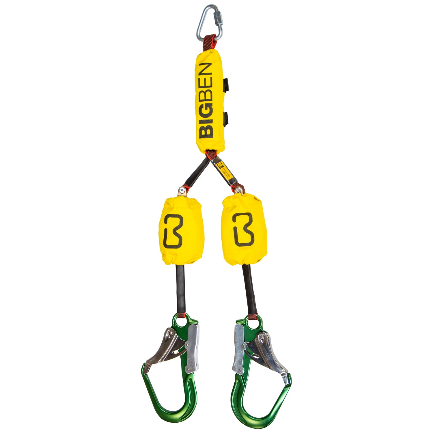 BIGBEN® Twin Retractable Lanyard with Alloy Scaffold Hooks - 2m