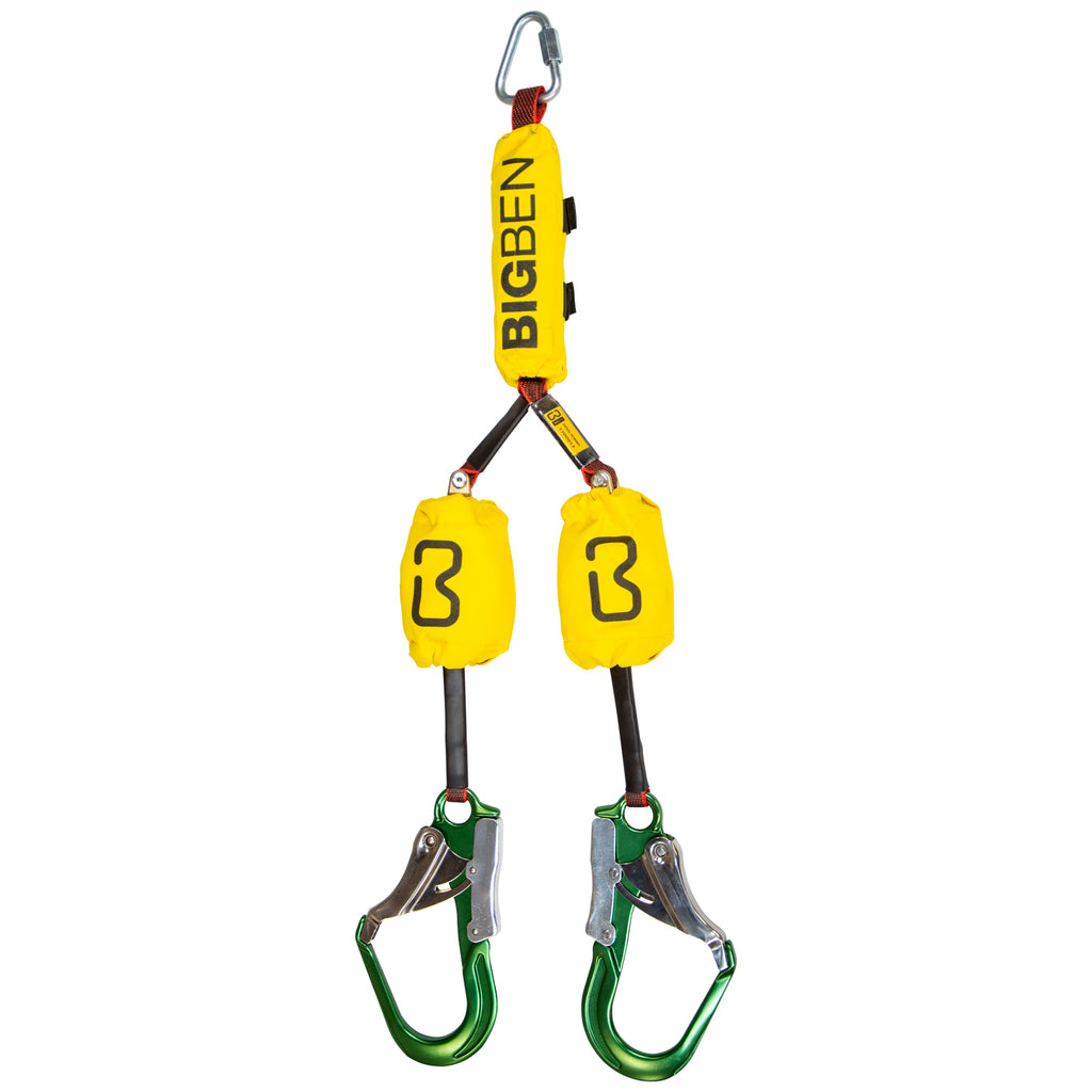 BIGBEN® Twin Retractable Lanyard with Alloy Scaffold Hooks - 2m