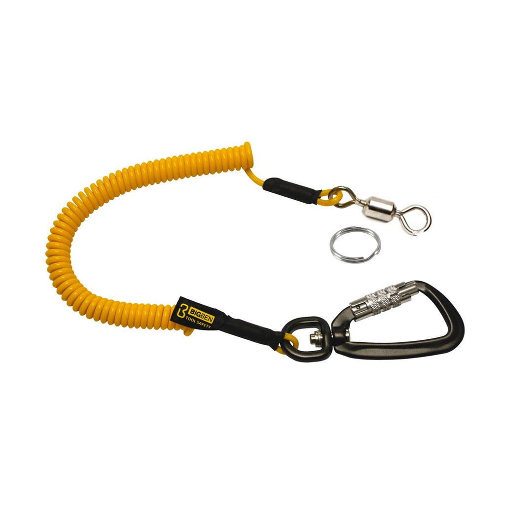 BIGBEN® 2m Memory Kevlar Coil Tool Safety Rope with Extra Heavy Duty ...