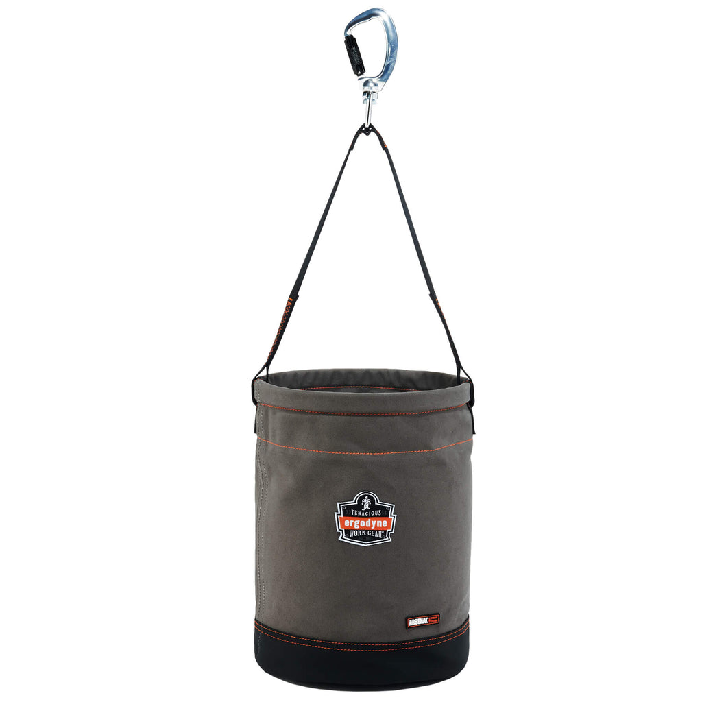 Arsenal 5940 Grey Canvas Lift Bucket with Leather Bottom and Nickel ...