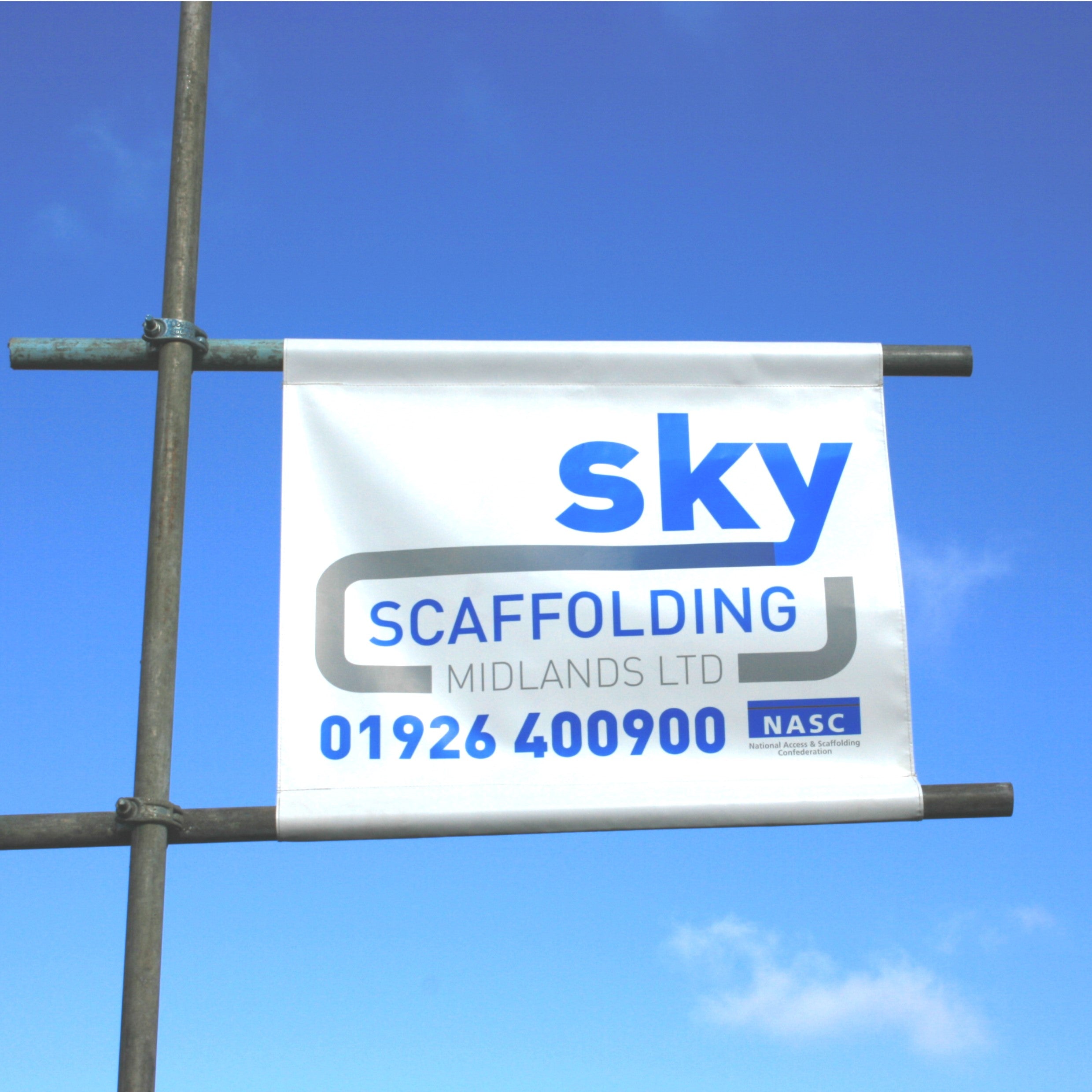 Printed Scaffold Banner One Side + Pole Pockets and Eyelets