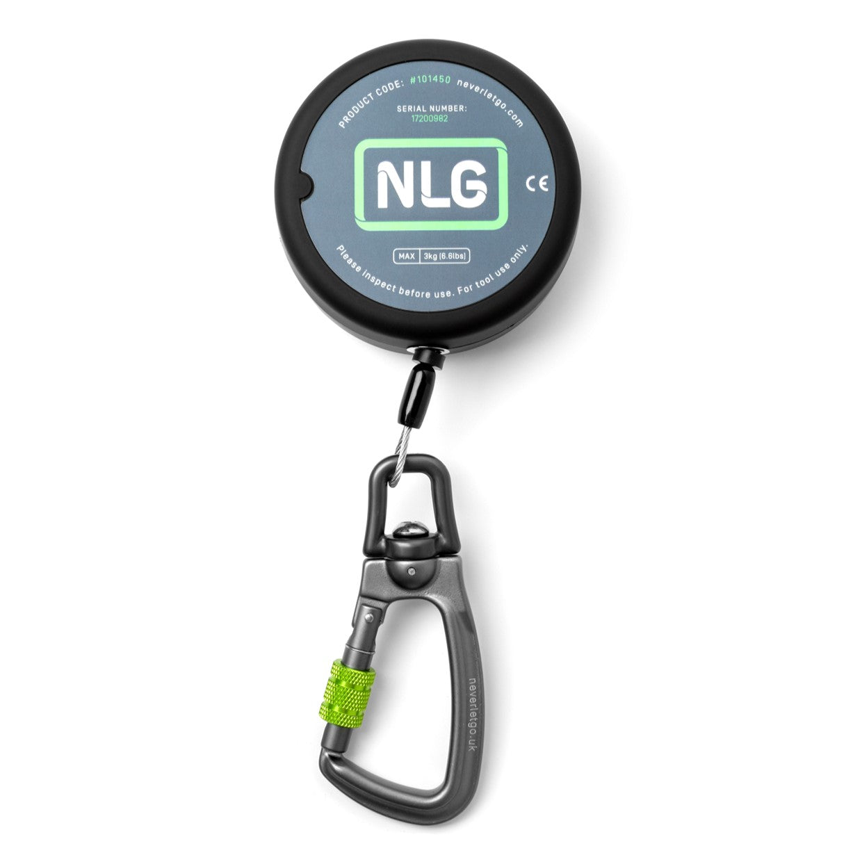 NLG Heavy-Duty Retractable Tool Lanyard with Carabiner