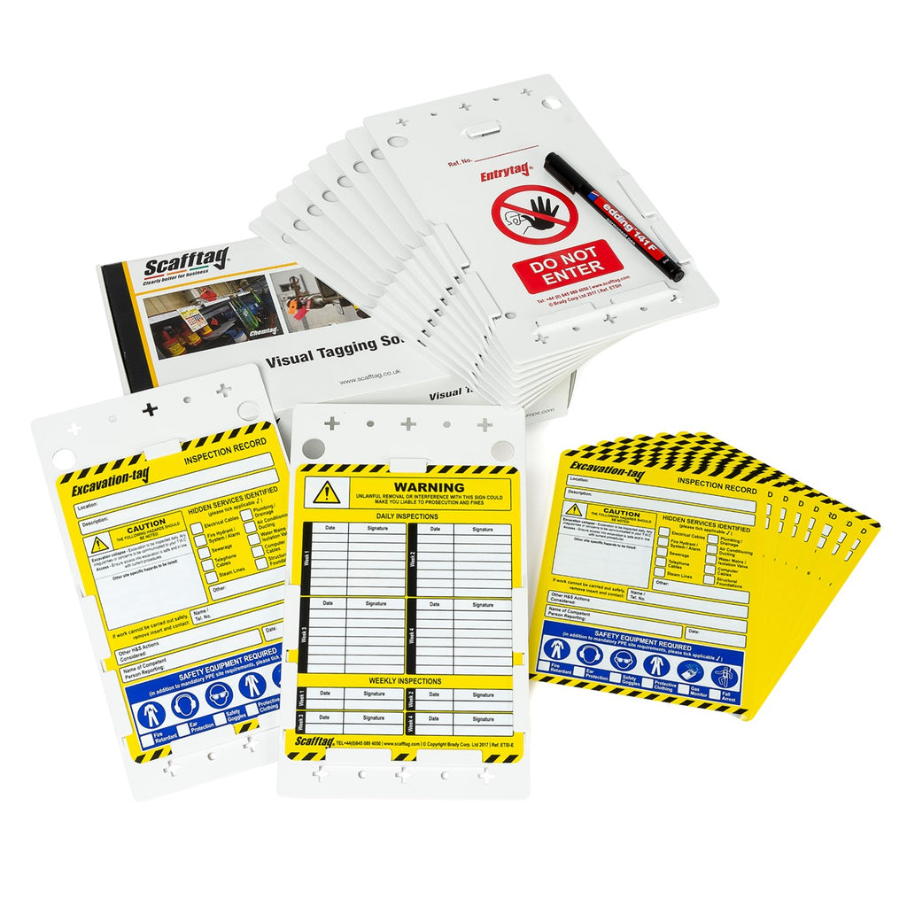 Excavation Tag Kit (10 holders, 10 inserts, 1 pen)