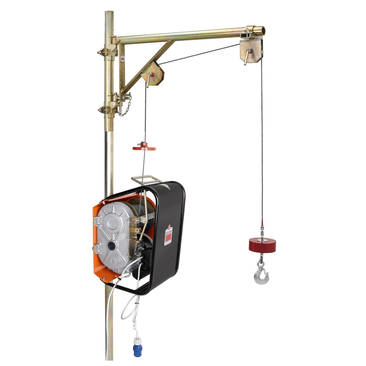 110v Electric Scaffold Hoist 200kg Capacity, 2 x 30m Cable with Support ...