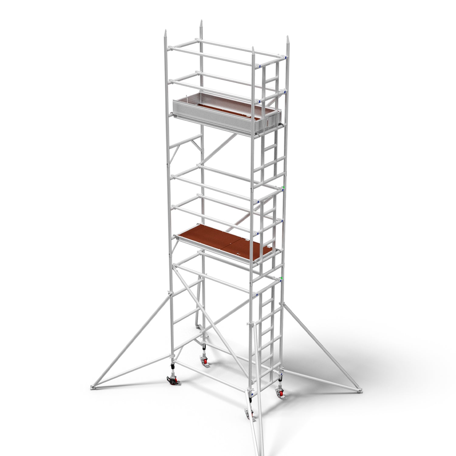 Medium Duty Aluminium Scaffold Tower - Single Width x 2.4m Long