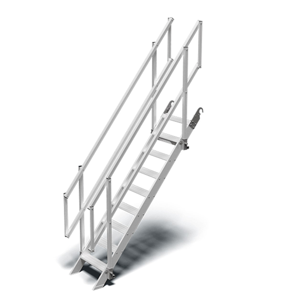 Fixed Aluminium Scaffold Stair with 2x Handrails