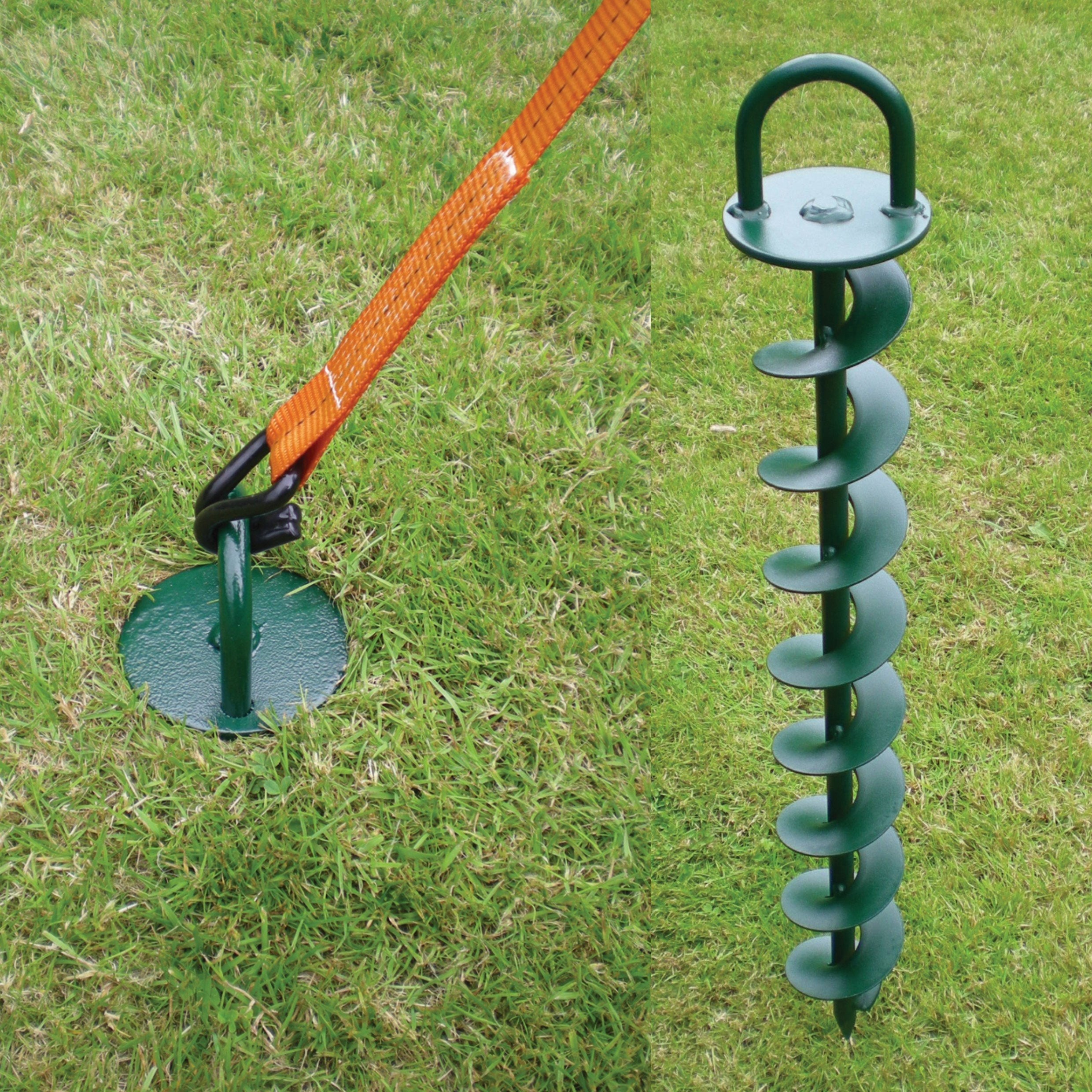 2x Hurricane Ground Anchors - 650mm Heavy Duty 960kg BIGBEN Safety Anchors