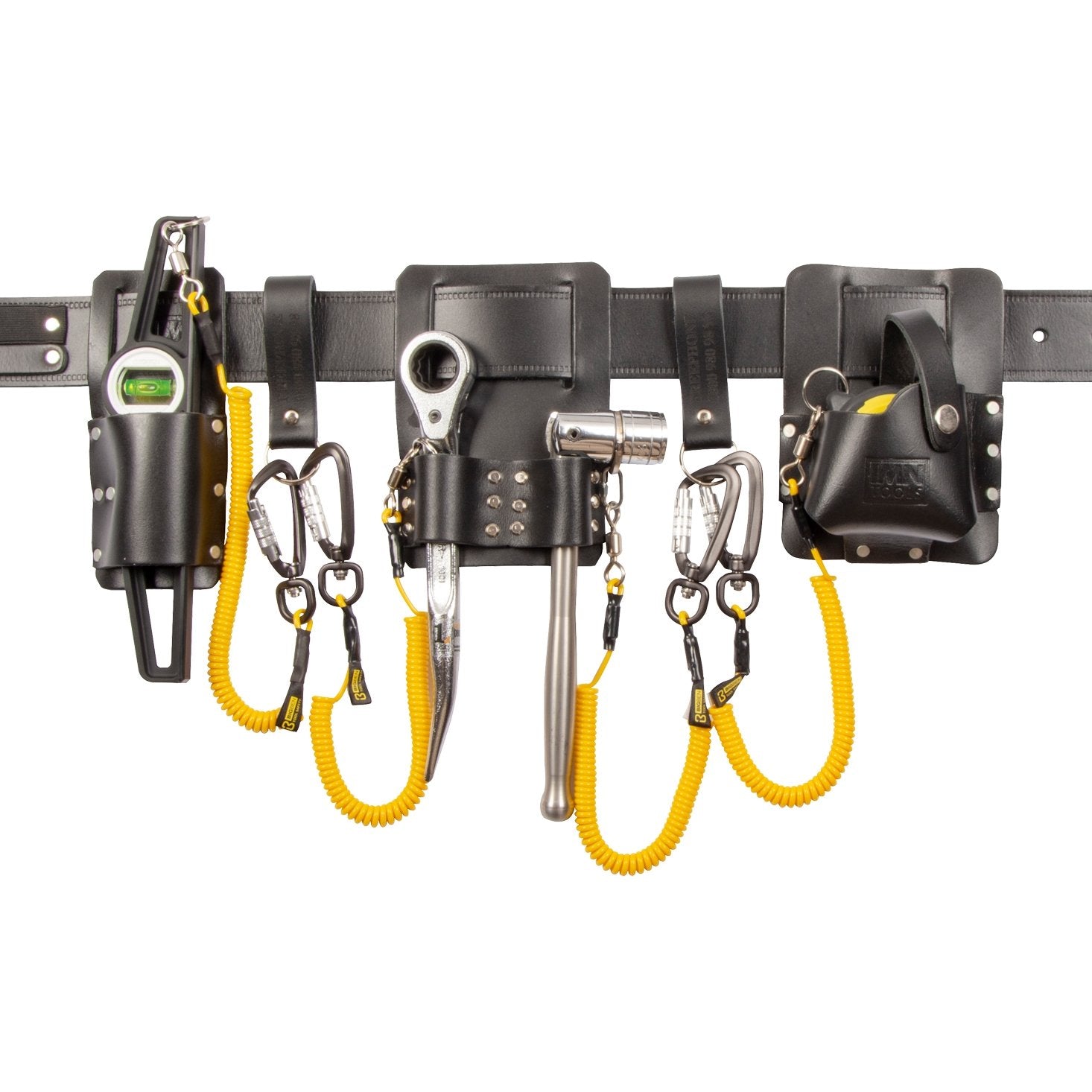 IMN Contractors Leather Tethered Tool & Belt Set - Black