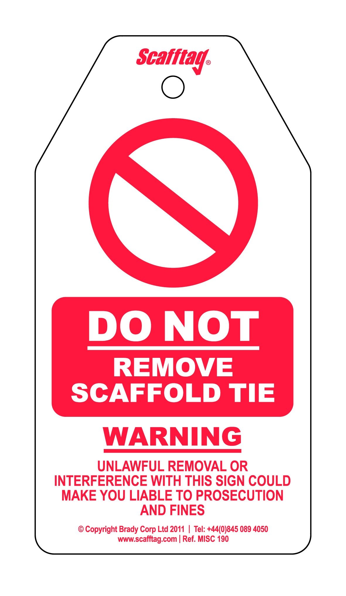 Tie Warning Tag - 50 Pack